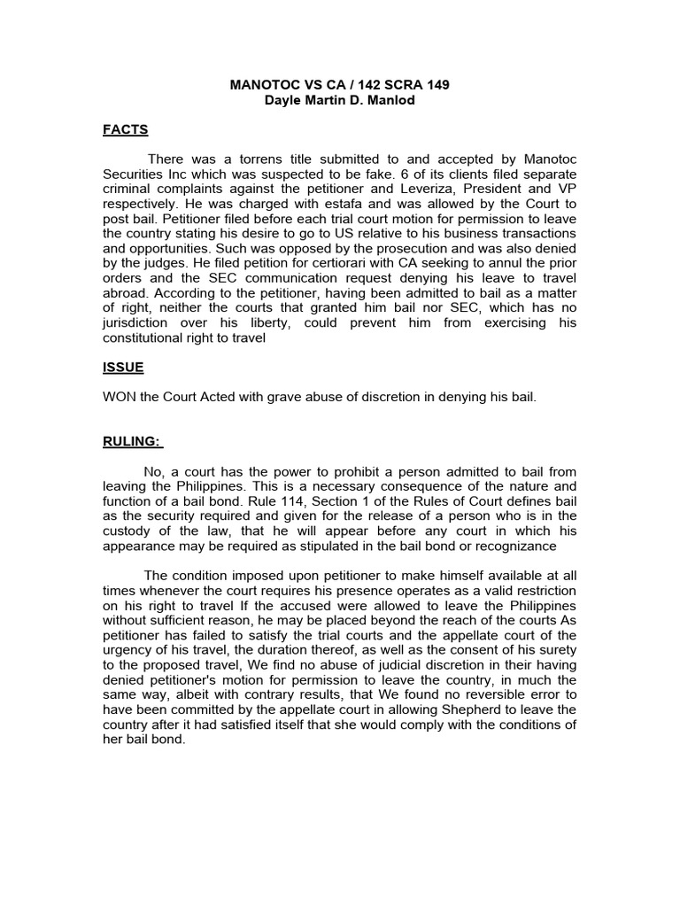 MANLOD - CONSTI2 - Manotoc Vs CA | PDF | Politics | Law