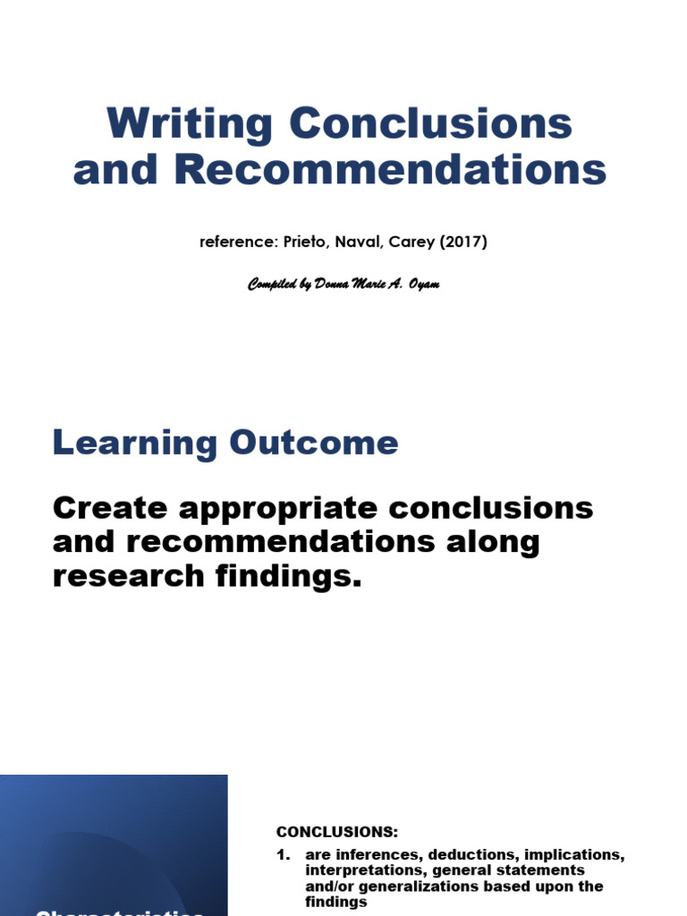 Writing-Conclusions-and-recommendations | PDF | Deductive Reasoning ...