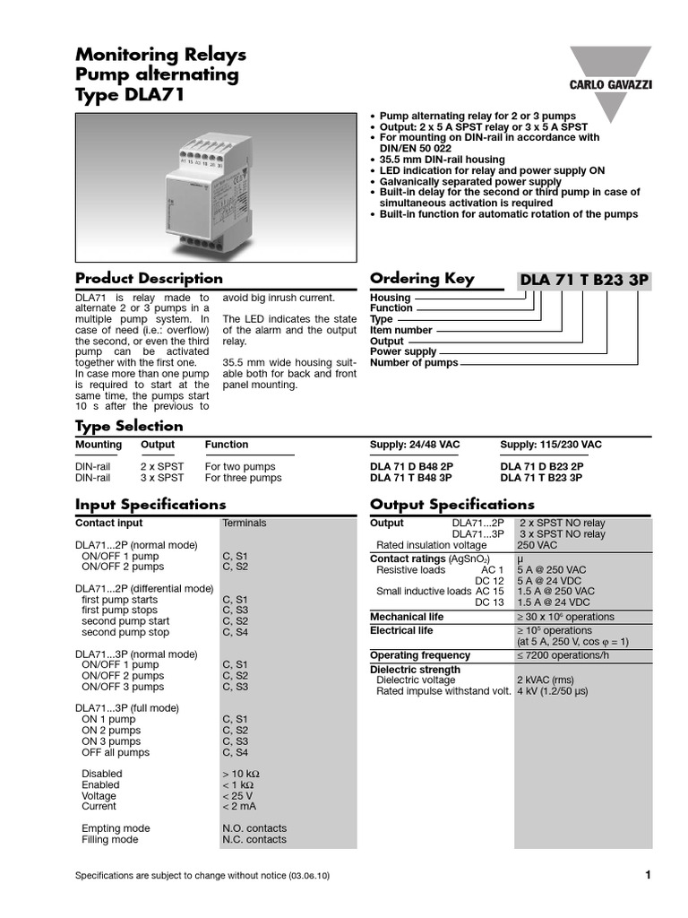 Dla71 Ds Eng | Download Free PDF | Relay | Switch
