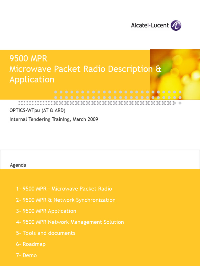 9500 MPR Microwave Packet Radio Overview | PDF | Asynchronous Transfer ...