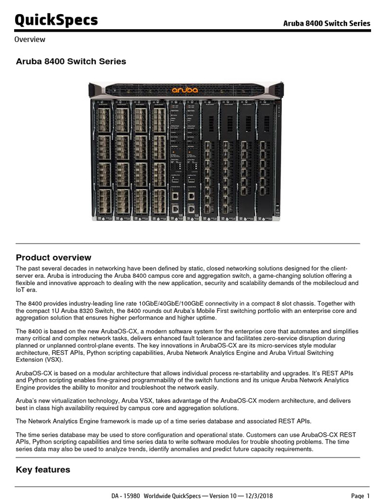 Aruba 8400 Switch Series | PDF | I Pv6 | Internet Protocols