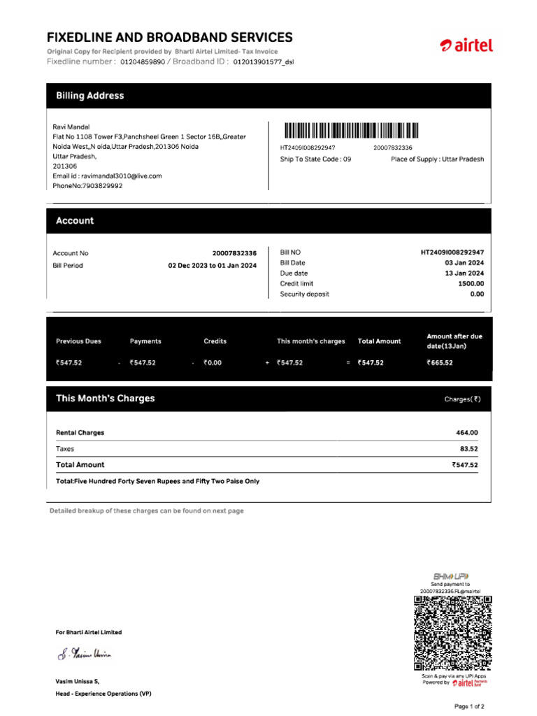 Internet Bill | PDF