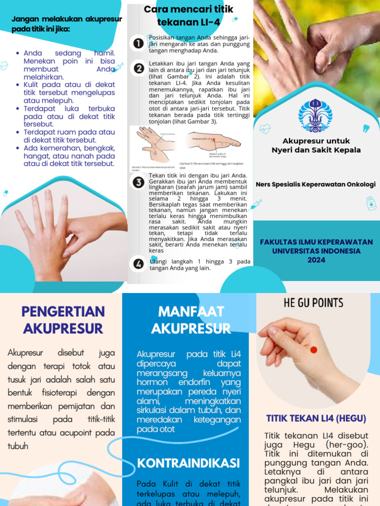 Leaflet Akupresur Untuk Nyeri | PDF