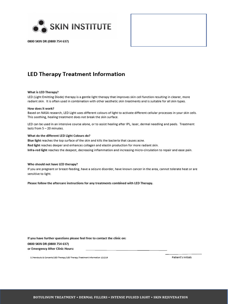 LED Treatment Information Sheet | PDF