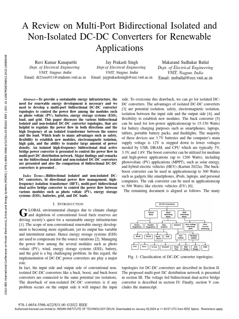 A Review On Multi-Port Bidirectional Isolated and Non-Isolated DC-DC ... A Review On Multi-Port Bidirectional Isolated and Non-Isolated DC-DC ...