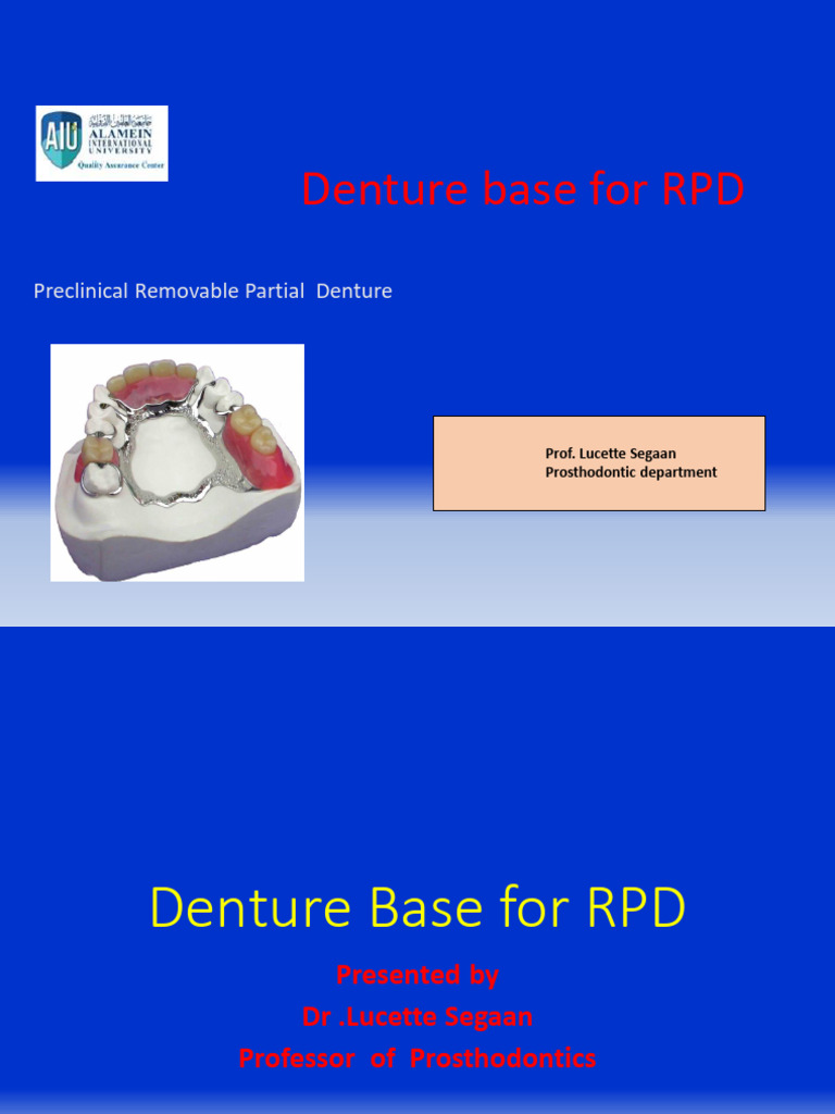 7 - Denture Base For RPD. | Download Free PDF | Dentures | Dentistry ...