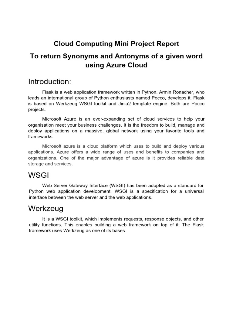 CC Project Report | PDF | Computers