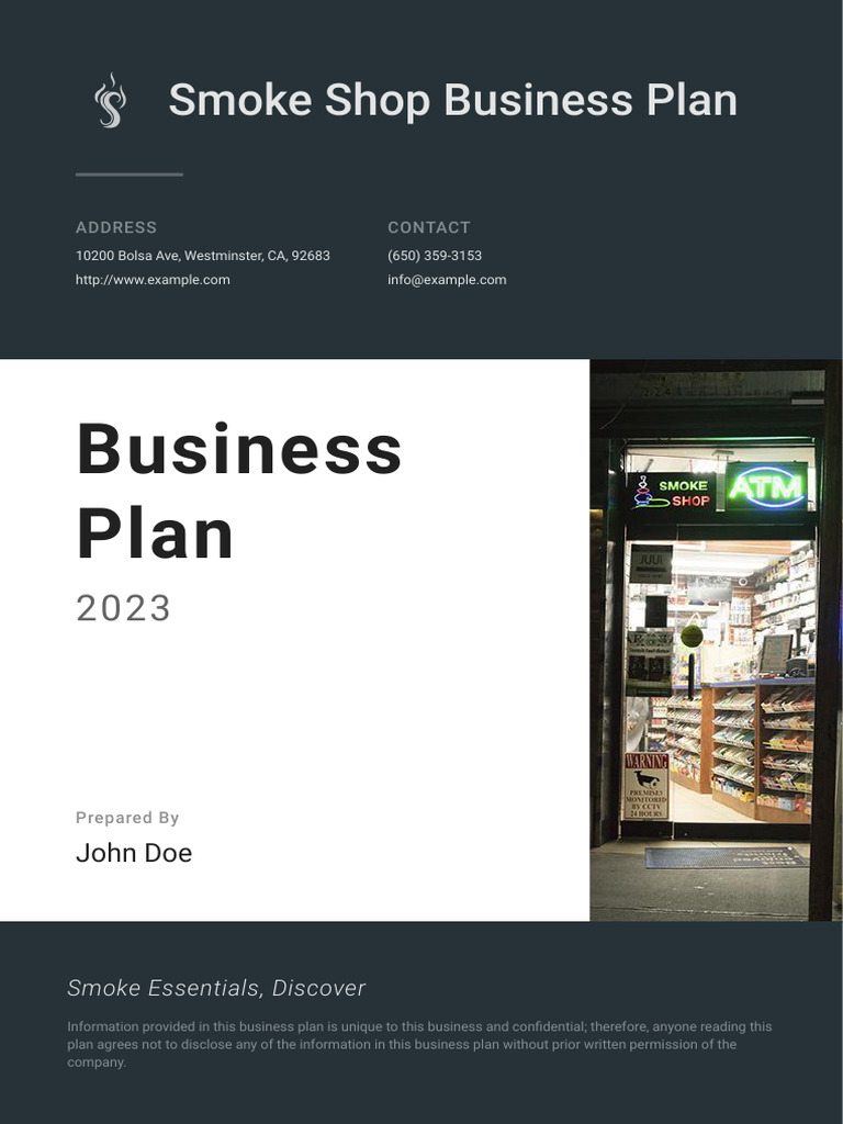 Smoke Shop Business Plan Example | PDF