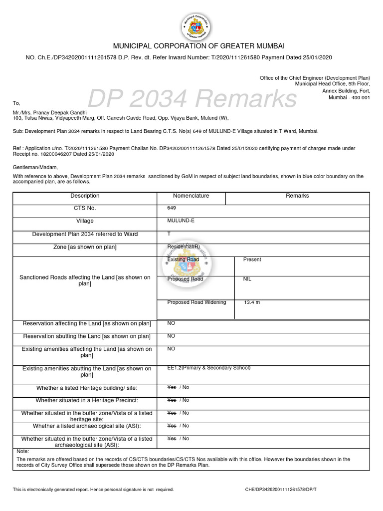 Remark ReportDP34202001111261578 | PDF