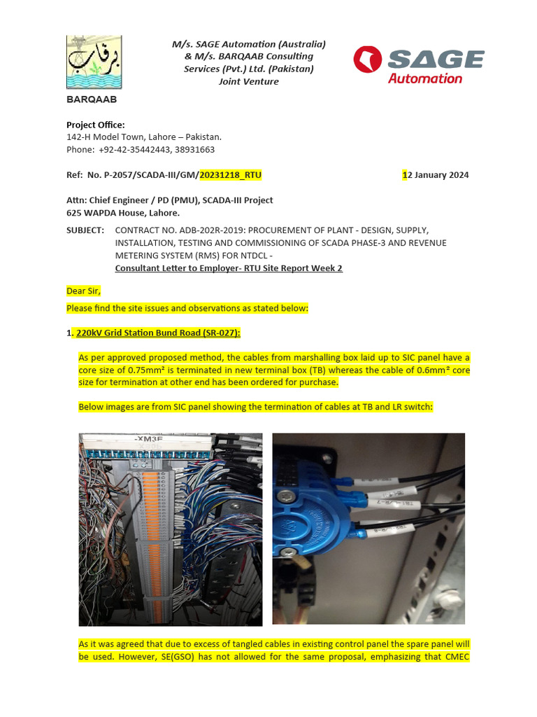 SCADA Phase-3 Site Report Summary | PDF