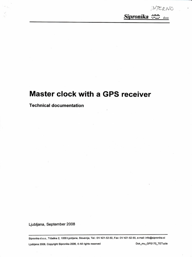 Master clock with a GPS receiver | PDF | Interface (Computing) | Computer Networking