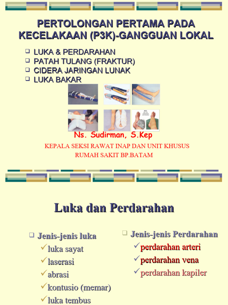 P3K Gangguan Lokal (Luka, Fraktur & Cedera Jaringan Lunak) | PDF ...