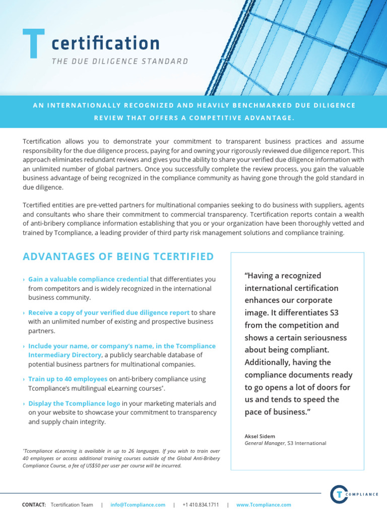 Tcertification Info Sheet - INT | Download Free PDF | Certification ...