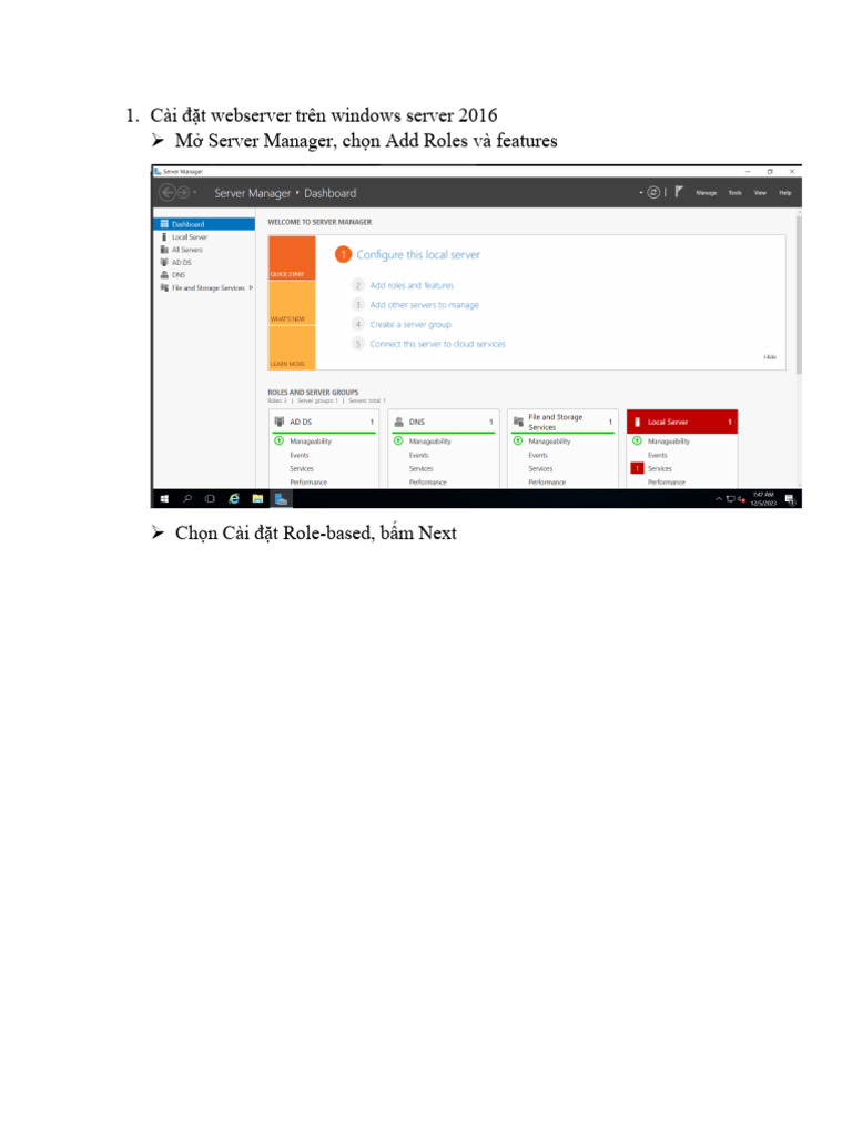 Cài đặt webserver trên windows server 2016 | PDF