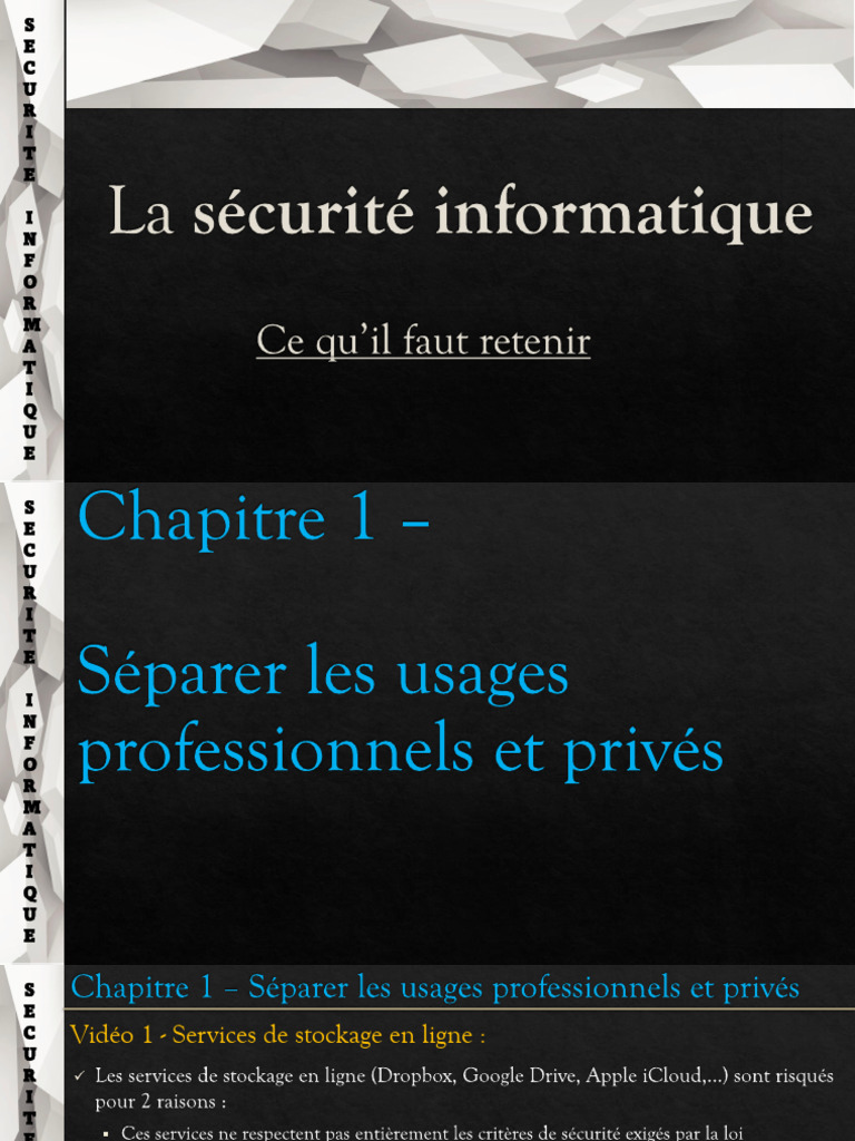 RESUME Des Cours Sur La Sécurité Informatique - A RETENIR | PDF | Ordinateurs | Technologie et ...