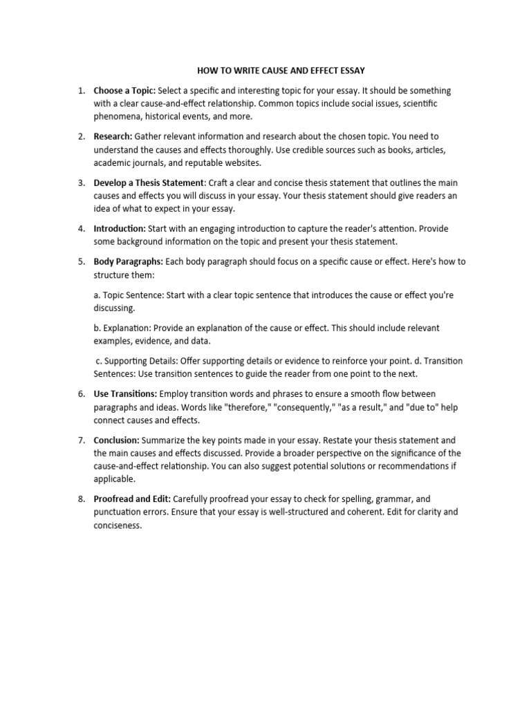 How To Write Cause and Effect Essay | PDF | Essays | Economic Inequality