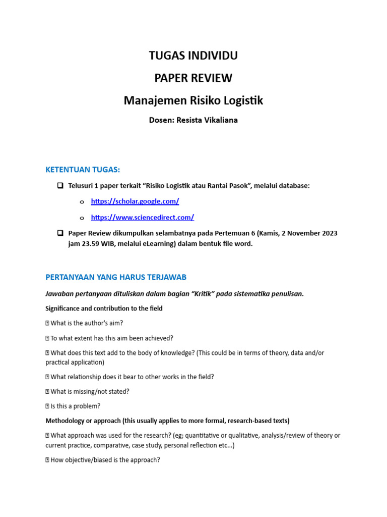 TUGAS INDIVIDU - Paper Review | PDF