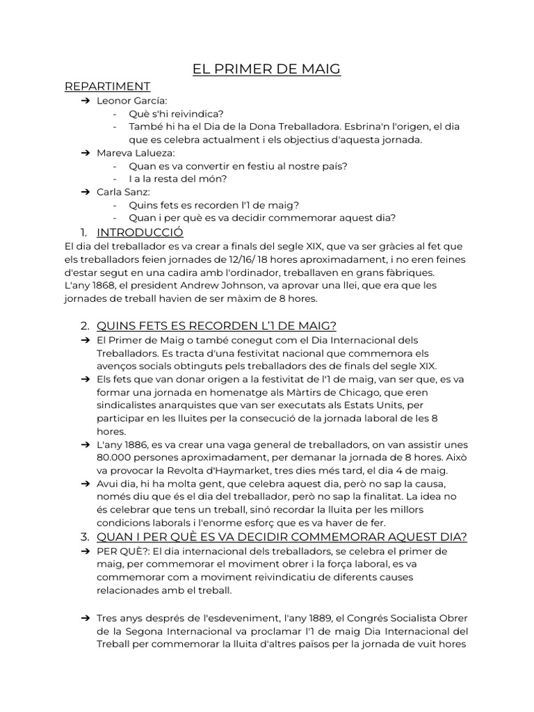 El Primer de Maig | PDF
