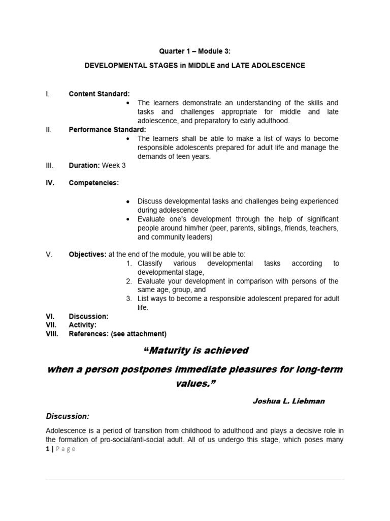 PerDev Module@3 | PDF | Adolescence | Puberty