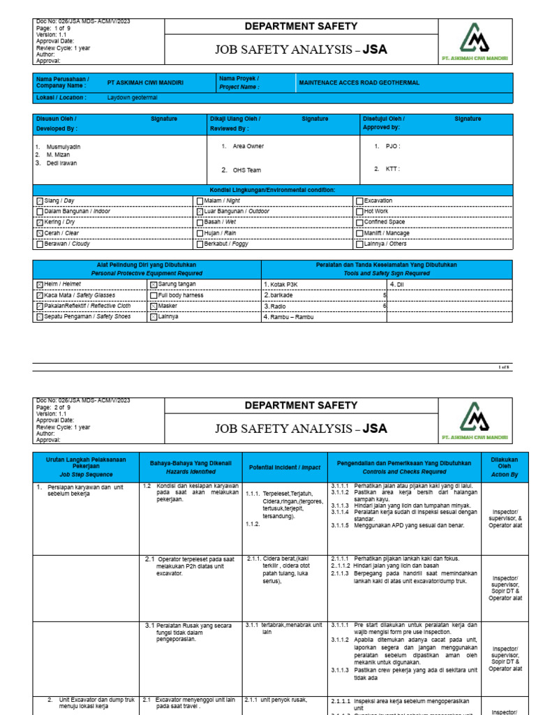 Jsa - Maintenace - Acces - Road - Geothermal Dumping | PDF