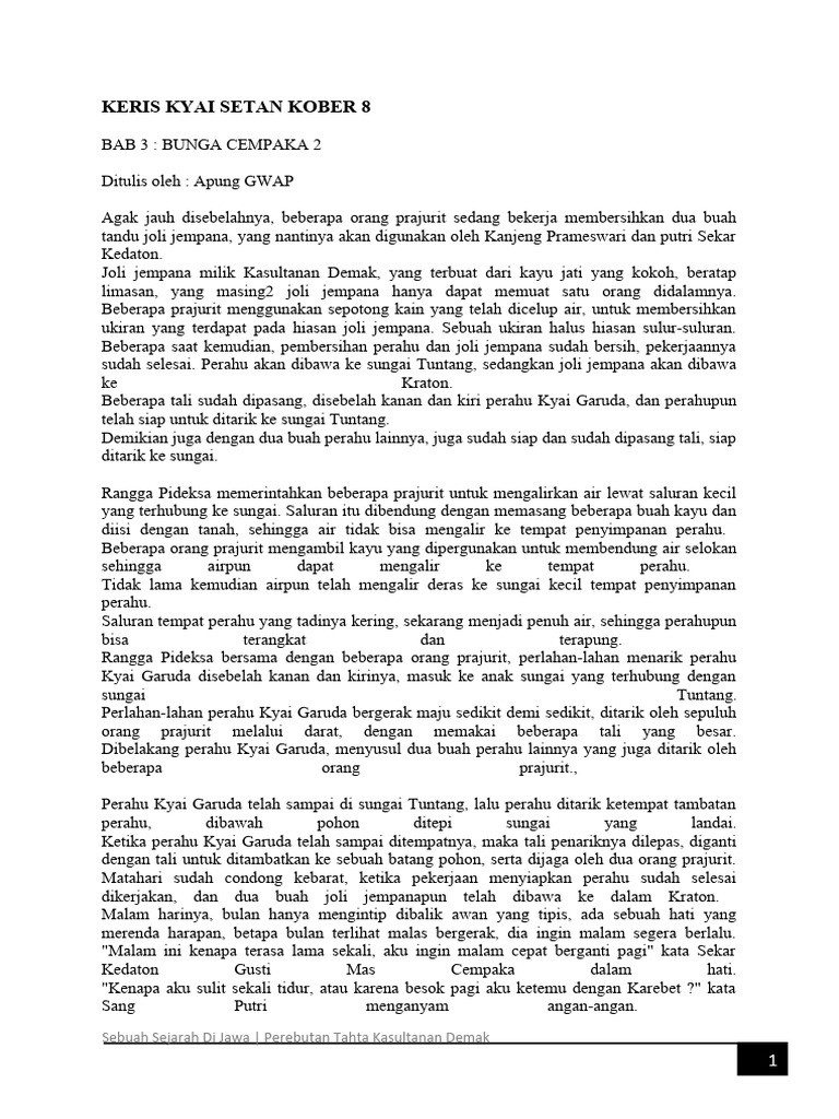 Keris Kyai Setan Kober 8 | PDF