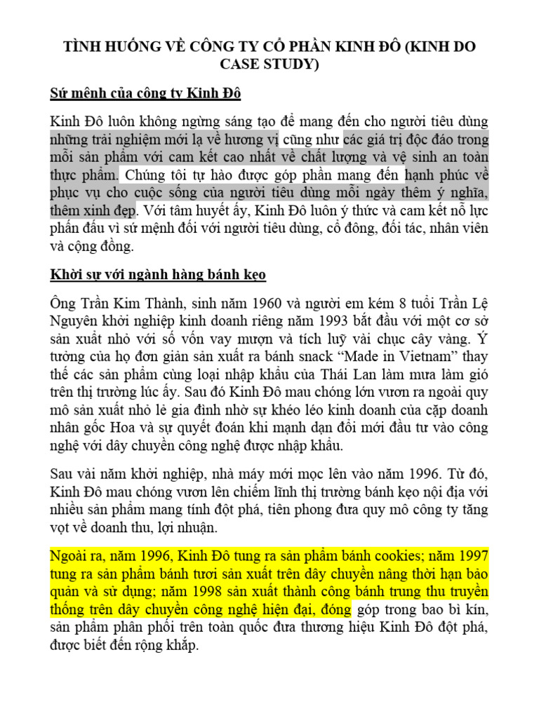 Chapter 4 - Kinh Do Case SV | PDF