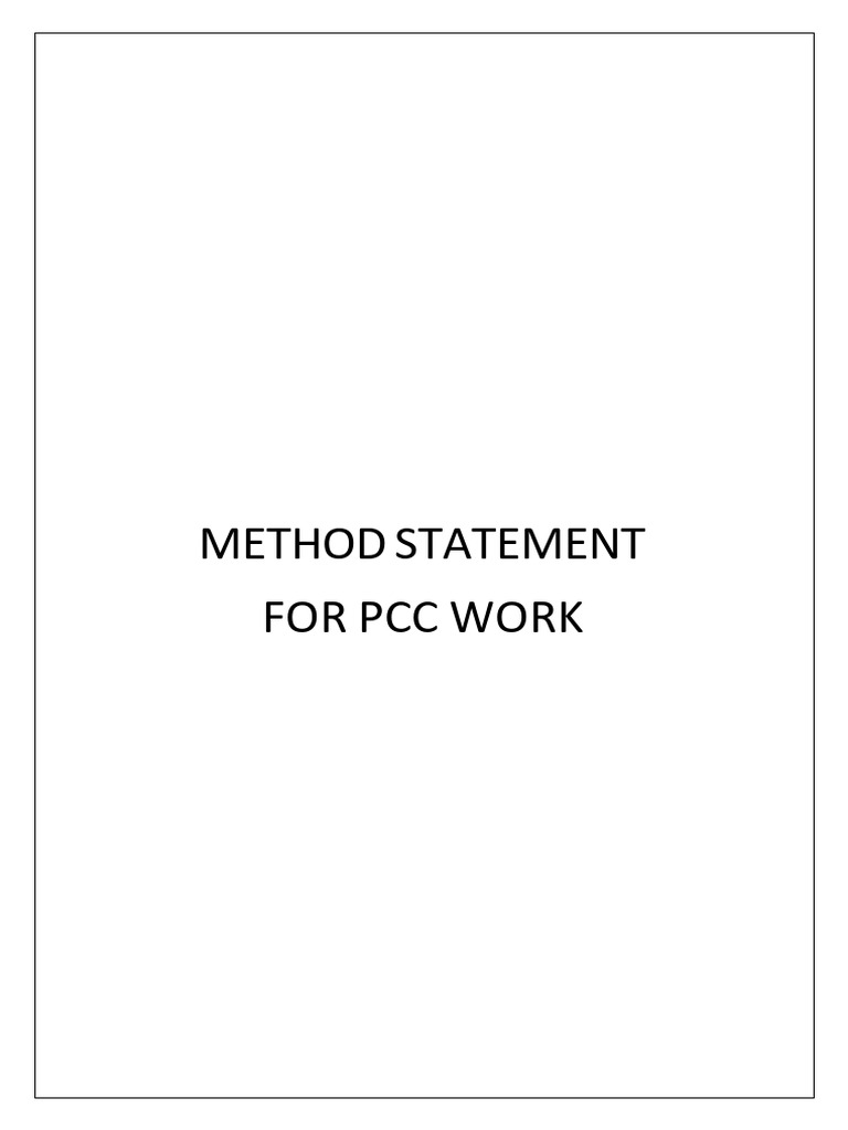 PCC Method Statement | PDF | Concrete | Materials