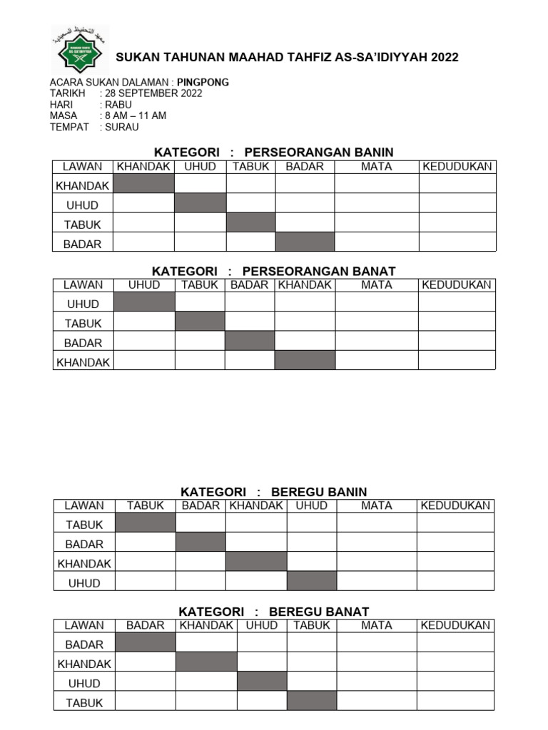 Borang Liga | PDF