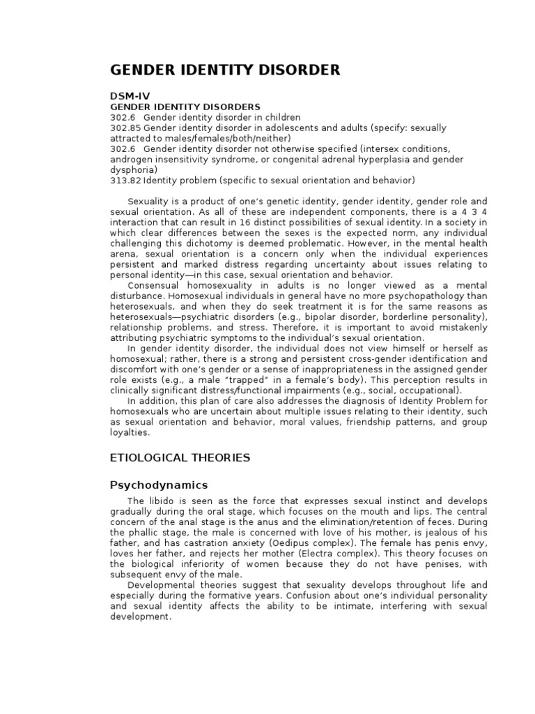 Gender Identity Disorder In Children