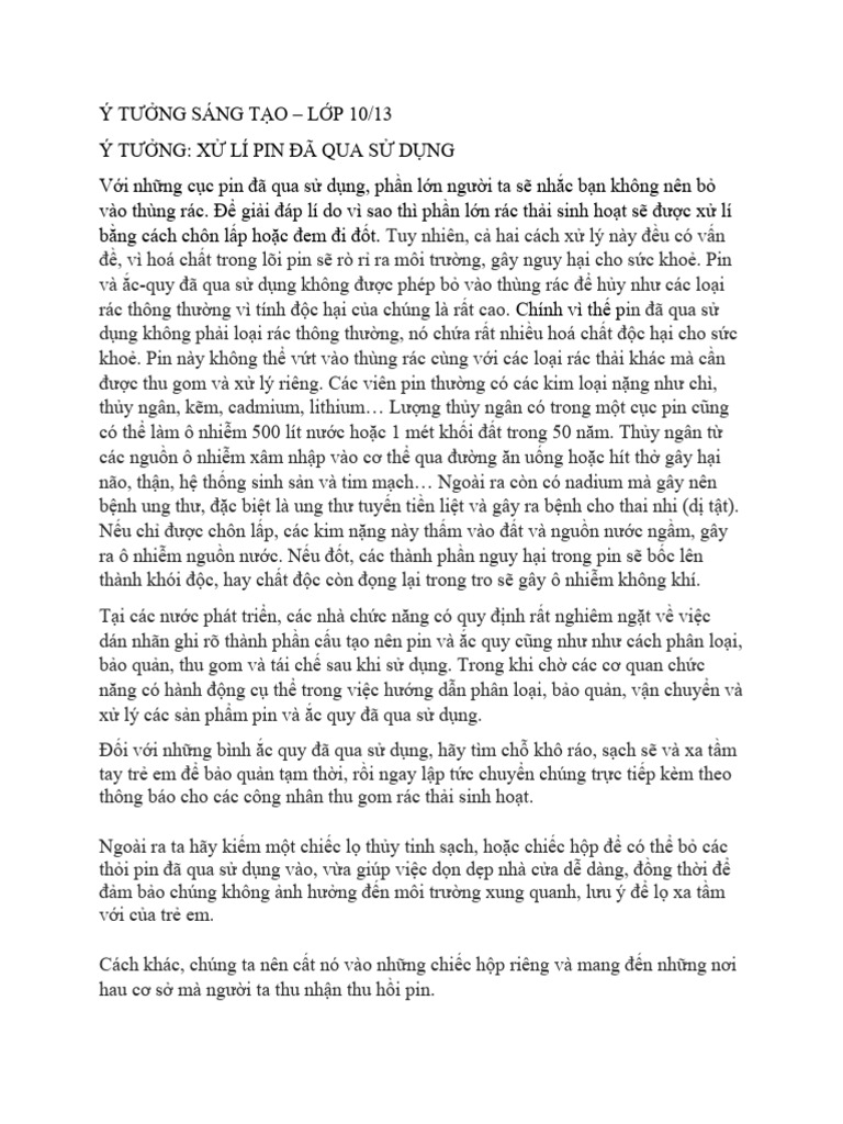 X Lí Pin Đã Qua S D NG | PDF