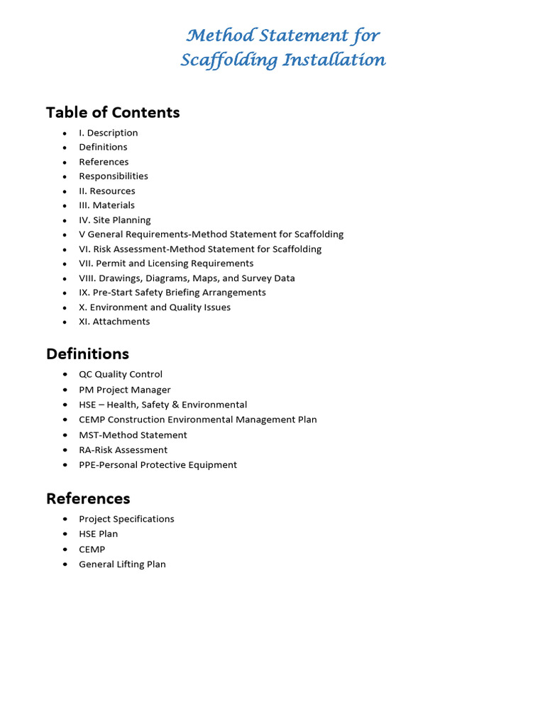 Method Statement For Scaffolding Pdf Scaffolding Stairs