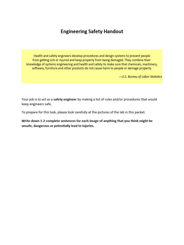 Engineering Safety Handout | PDF