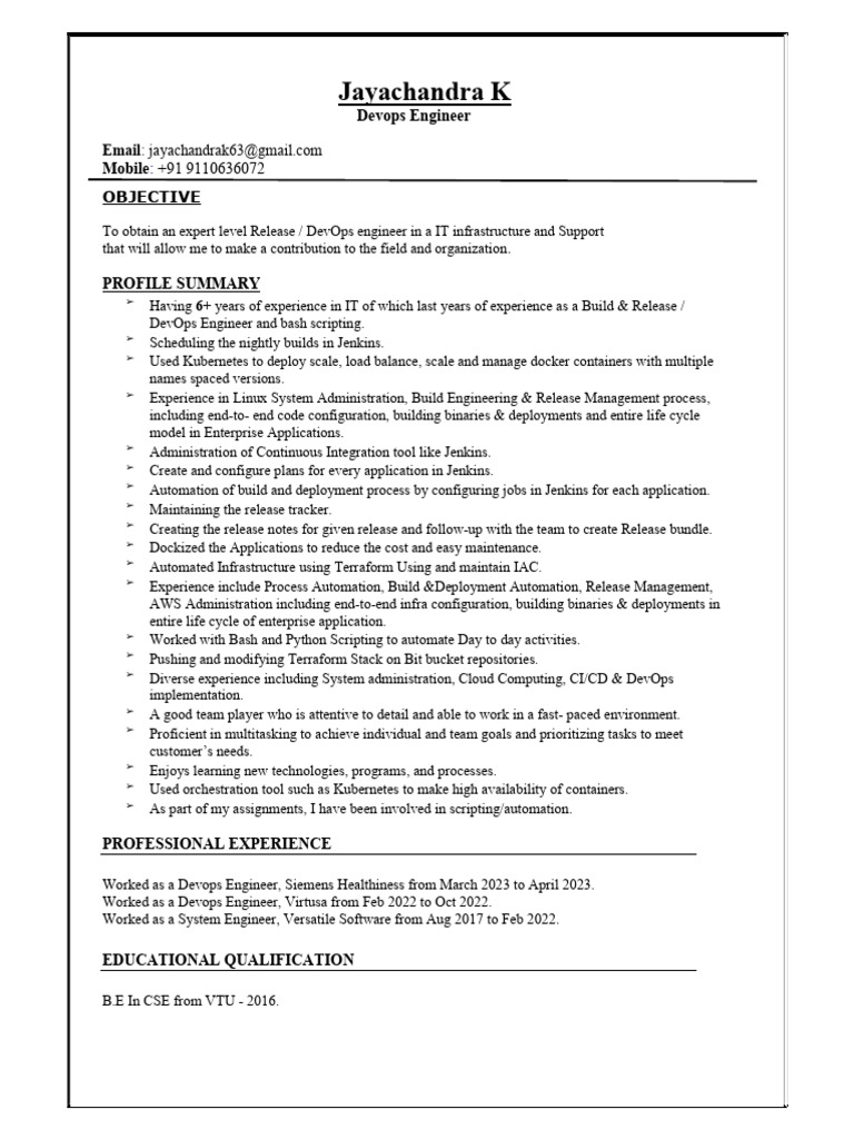 Jayachandra Devops Engineer.docx | PDF | Cloud Computing | Systems Engineering