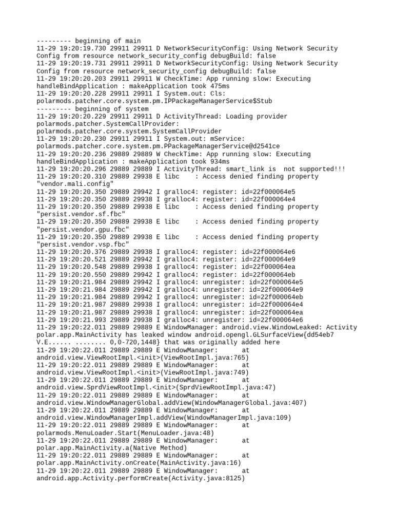Trashed-1707042329-Polarmods Patcher - Logcat | PDF | Java (Programming Language) | Smart Devices