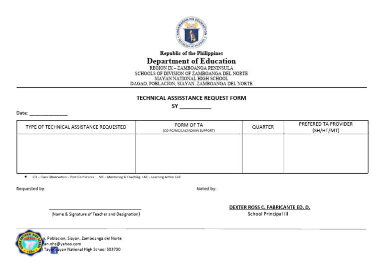 TA Request Form | PDF