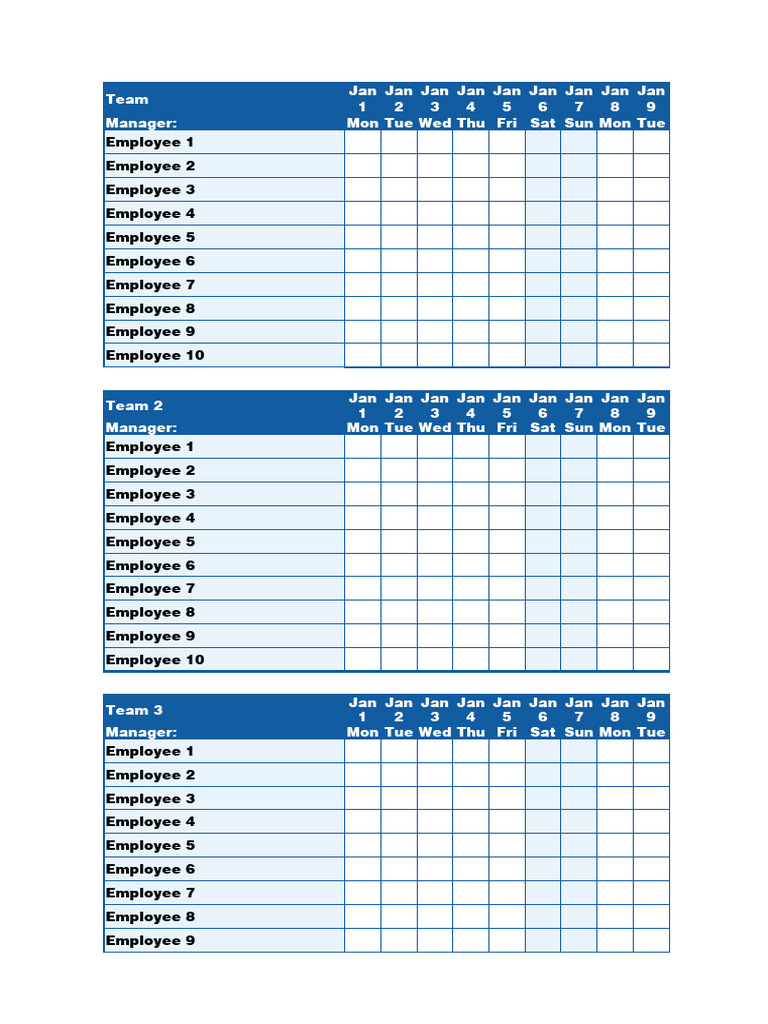 2024 Staff Leave Planner Template | PDF