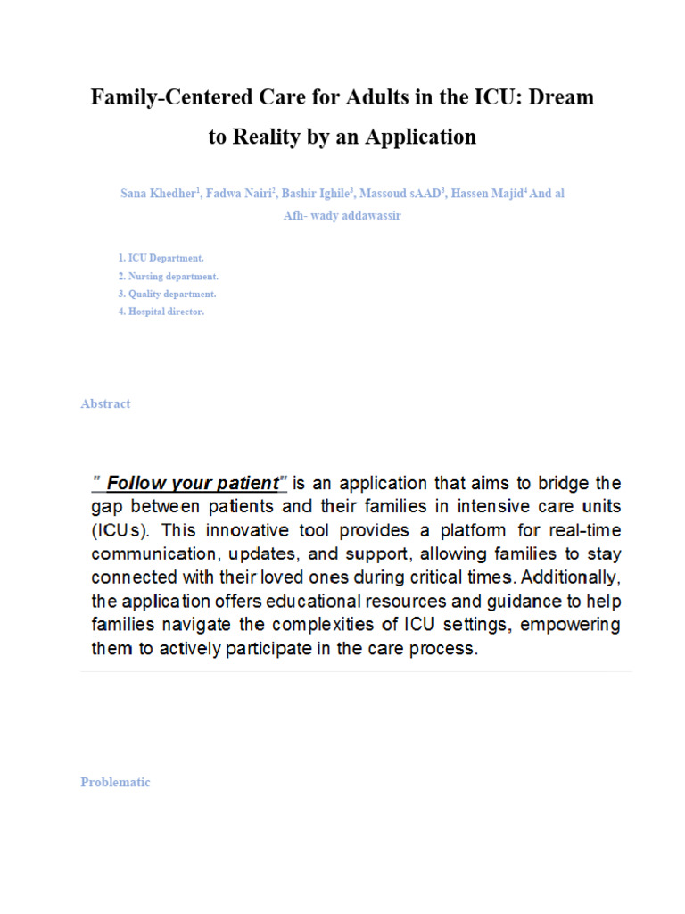 ICU Project Follow Your Patient 2023 | PDF
