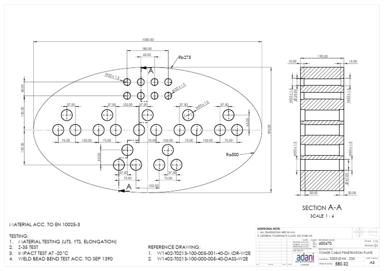 Tower Cable Penetration Plate | PDF | Industrial Processes | Mechanical ...