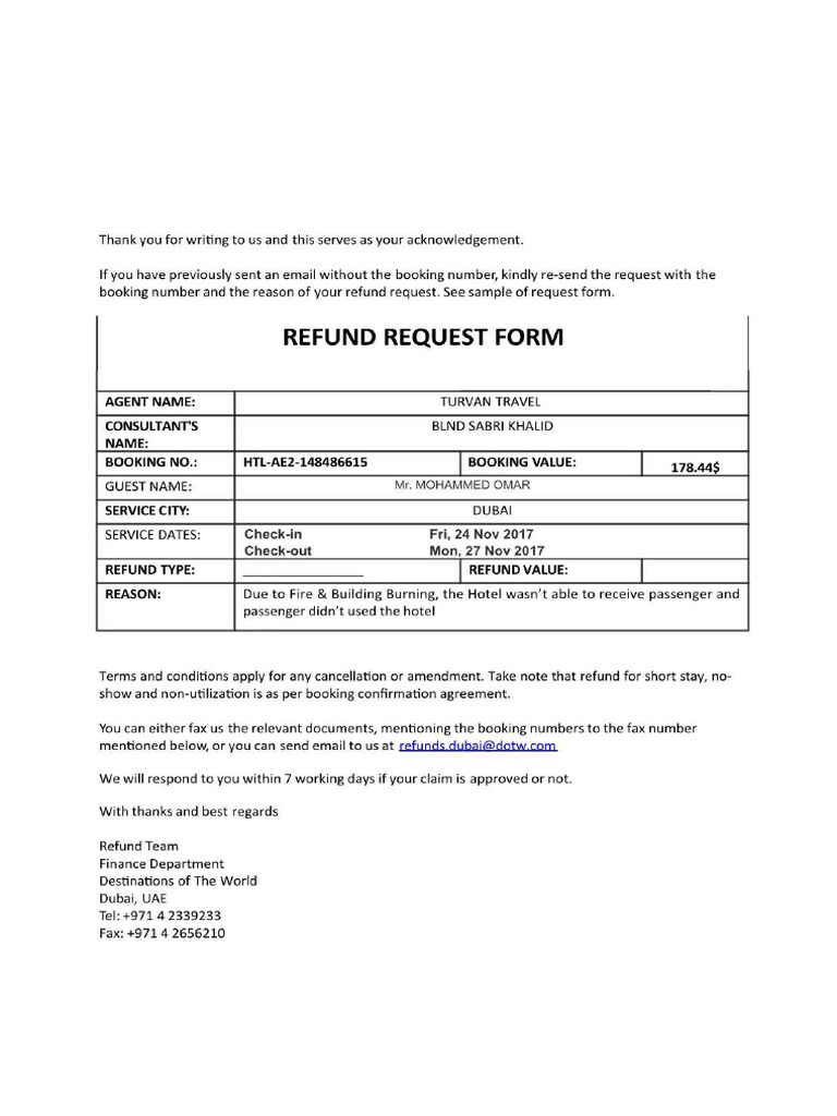 Refund Form | PDF