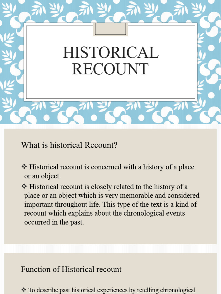 Historical Recount | PDF