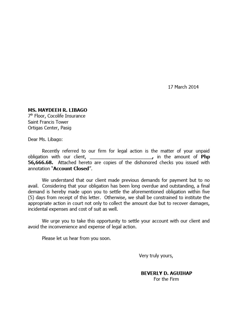 Final Demand for Payment Notice | PDF | Finance & Money Management