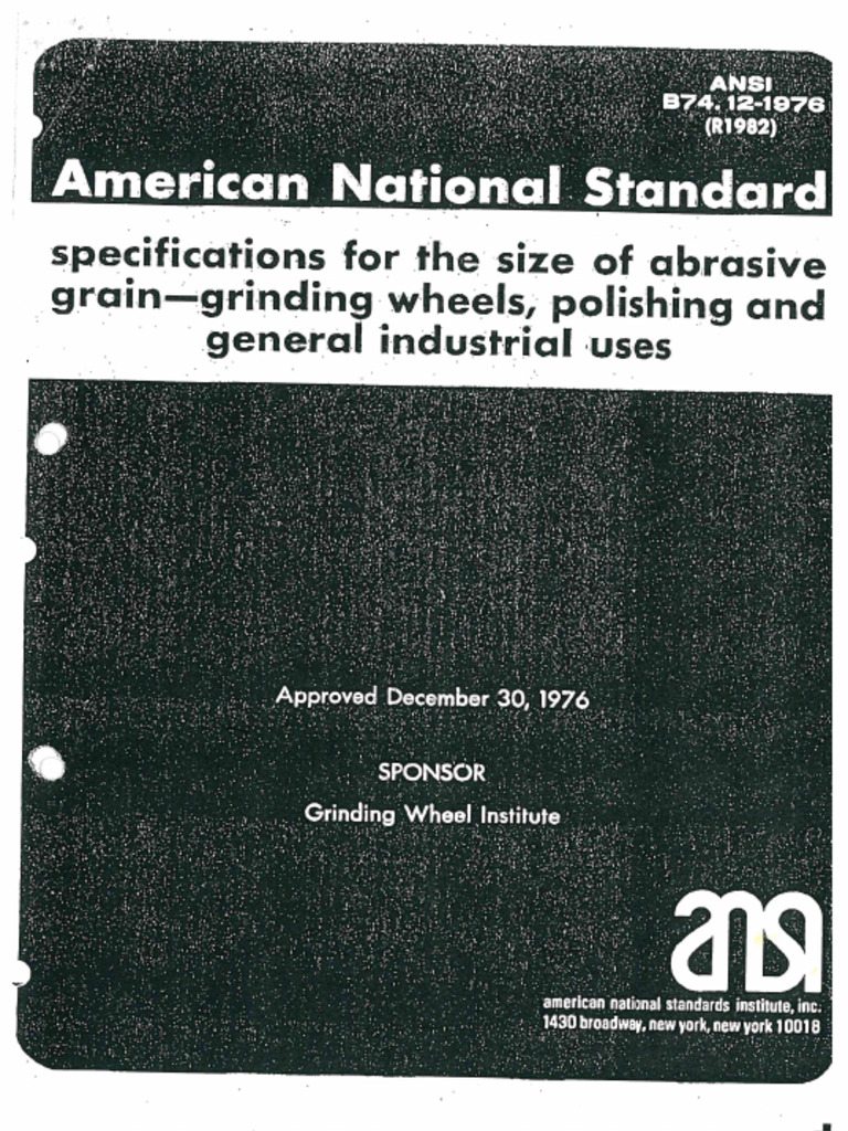 ANSI - B74.12-1982 - Size of The Grains | PDF
