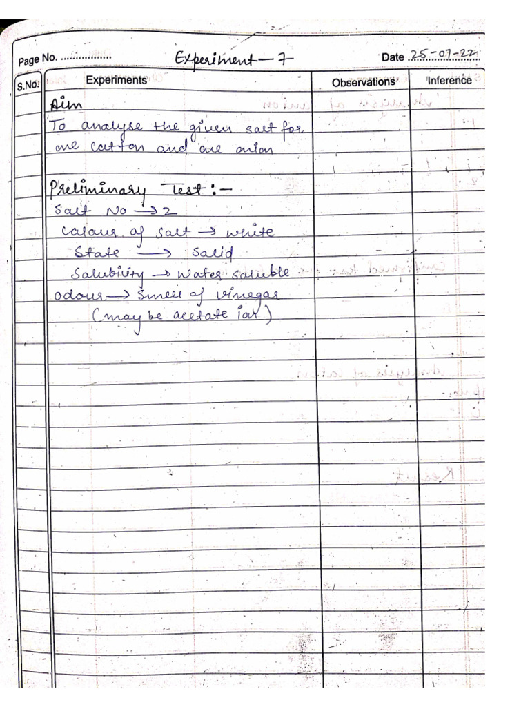 Chemistry Last Page Exp. Xii | PDF