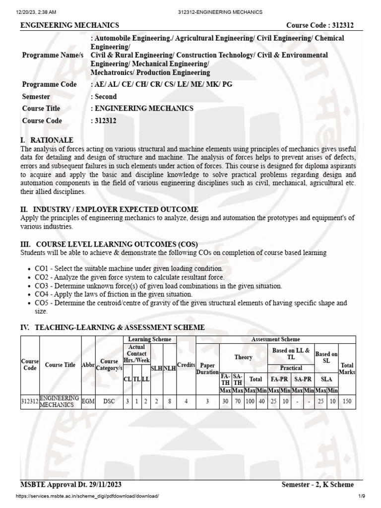 Engineering Mechanics | PDF