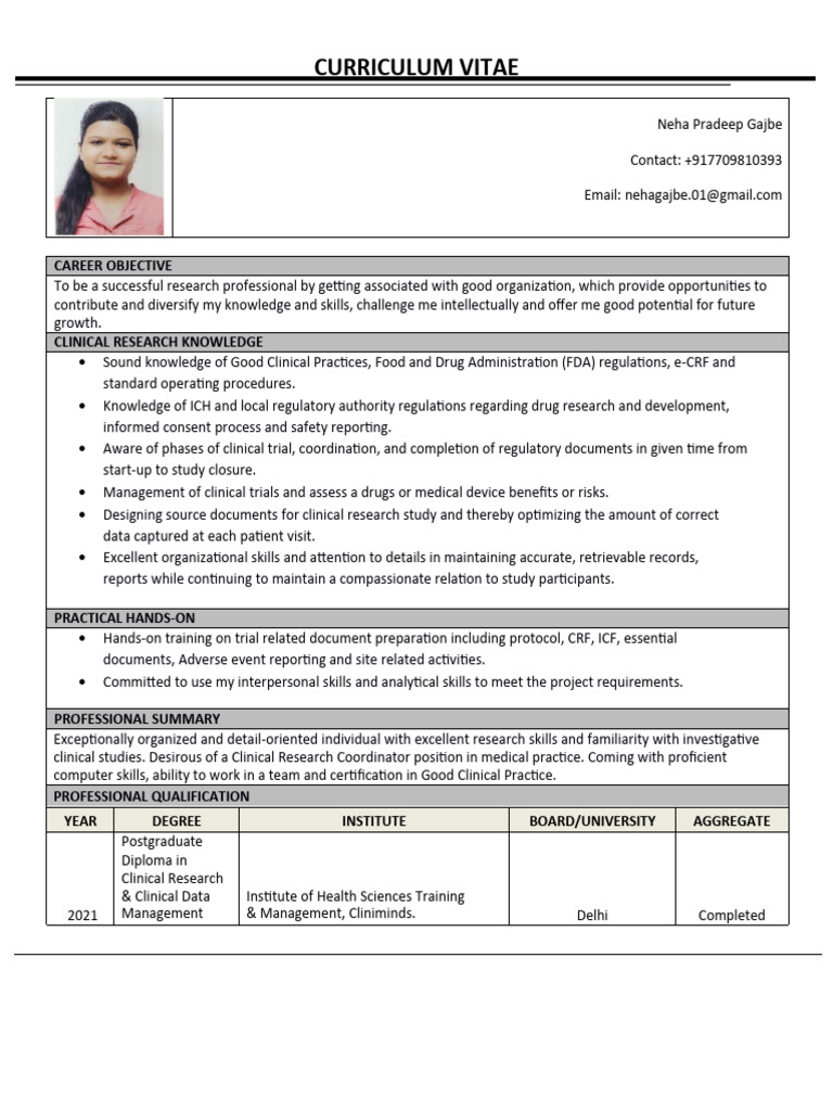 Neha Gajbe CV NOV-2023 | PDF