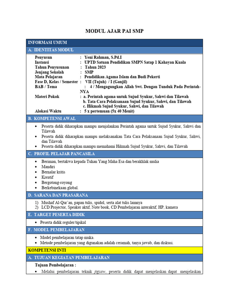 Modul Pai 7 Bab 4 | PDF | Karier & Perkembangan