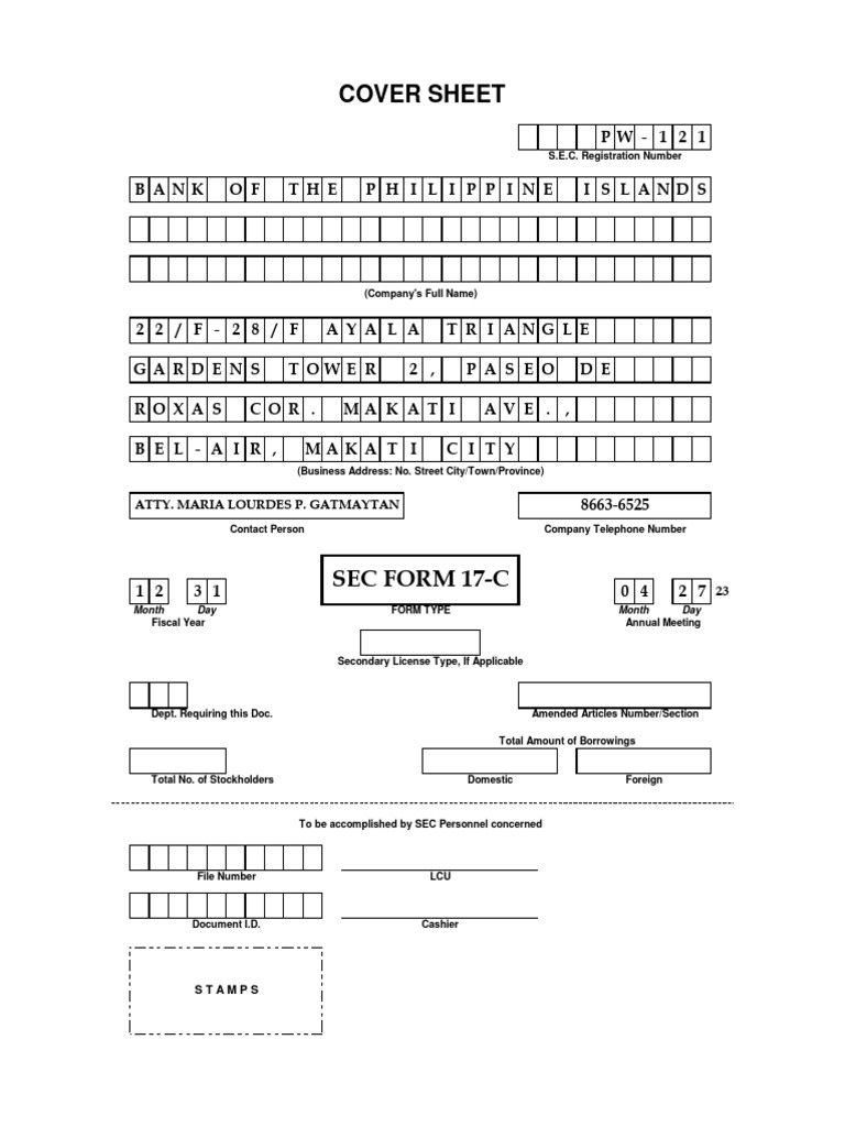 SEC 17-C BSP Approval | PDF