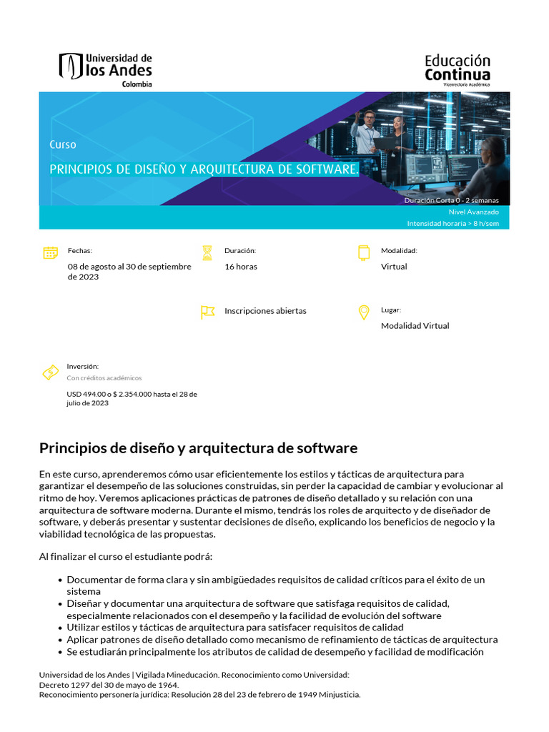 Curso Avanzado de Arquitectura Software | PDF