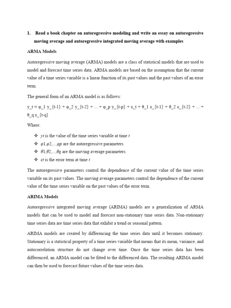 ARMA Models | PDF | Autoregressive Integrated Moving Average | Time Series