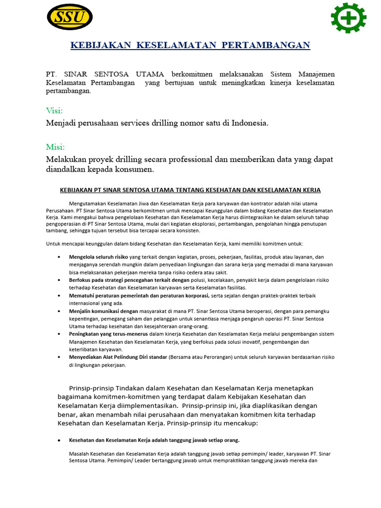 Kebijakan SMKP SSU | PDF